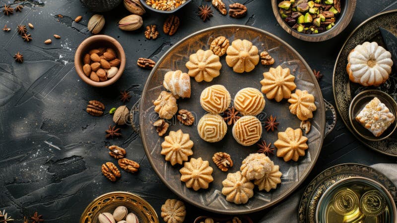 Delectable Assortment of Traditional Baked Sweets on Table Stock ...