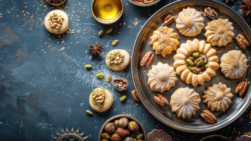 Delectable Assortment of Traditional Baked Sweets on Table Stock ...