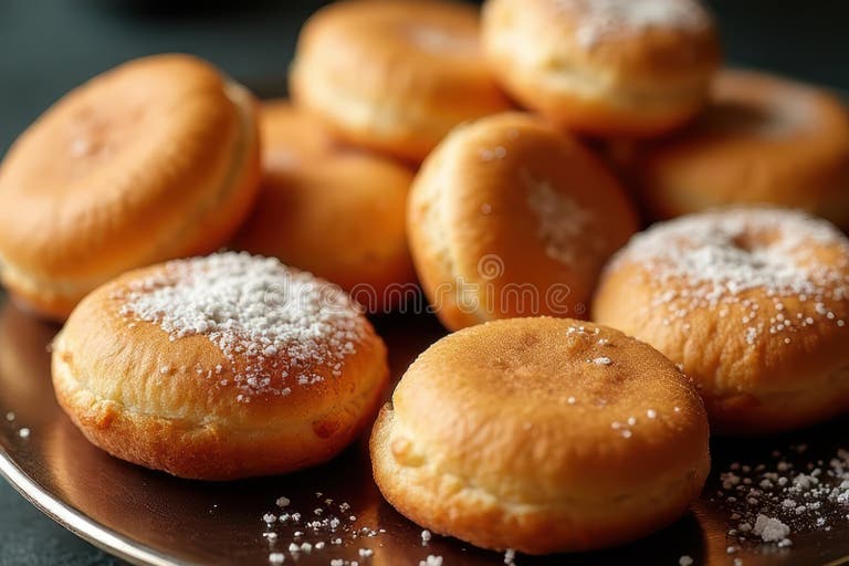 Delectable Beignets Presentation Stock Image - Image of tray, beignets ...