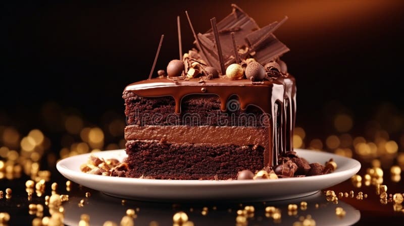 "Decadent Elegance: Belgian Chocolate Cake with Intricate Curls and ...
