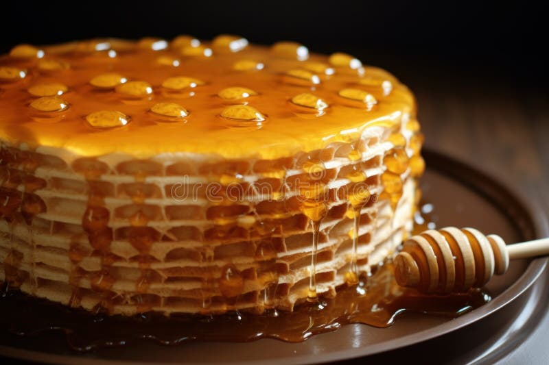 Delectable Cake Sweet Honey. Generate Ai Stock Photo - Image of menu ...