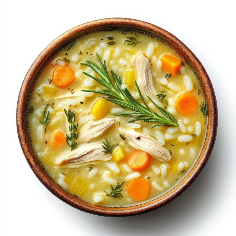 A Delectable Chicken and Rice Soup, Isolated on a Transparent Backdrop ...