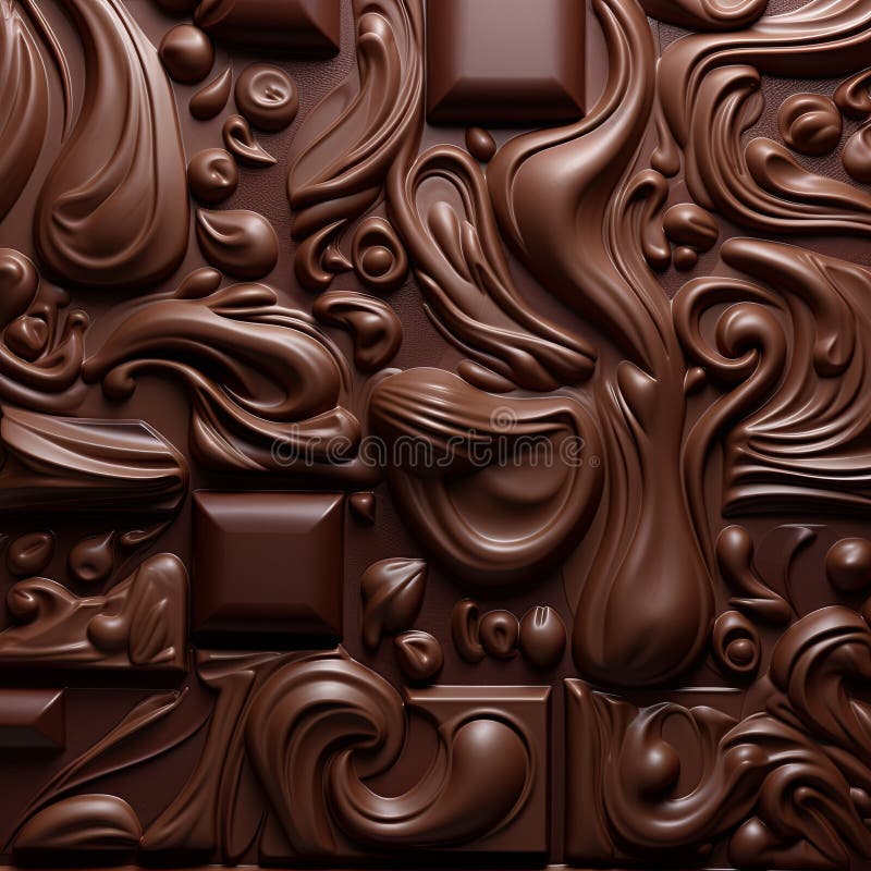 Delectable Chocolate Design Element Isolated Solid Color Background ...