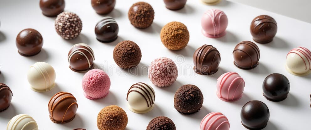Delectable Chocolate Truffles in Assorted Flavors. Stock Photo - Image ...