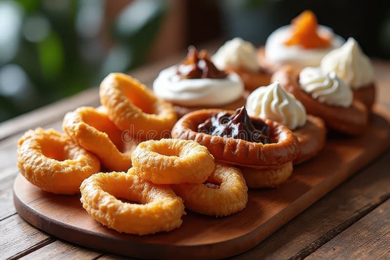 Churro Displays and Topping Options Stock Illustration - Illustration ...