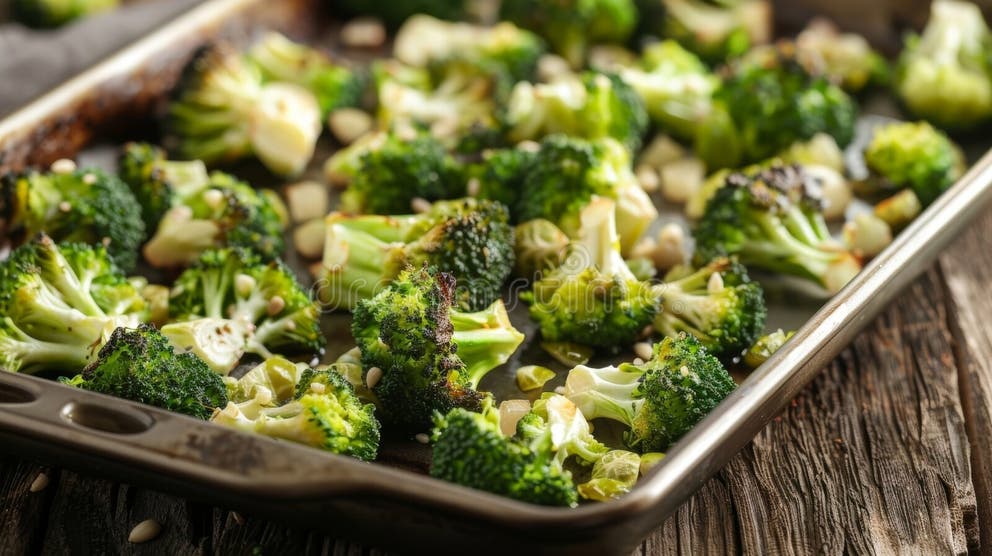 A Delectable Combination of Fireroasted Broccoli and Sprouts Served Hot ...
