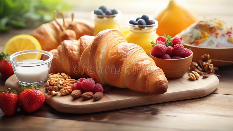 Delectable Continental Breakfast with an Array of Pastries Stock ...