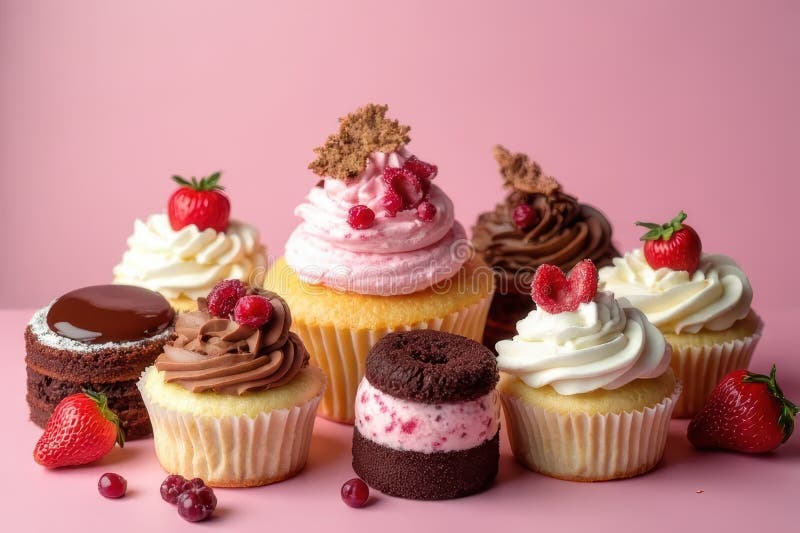 Delectable Dessert Cake Selection Stock Illustration - Illustration of ...