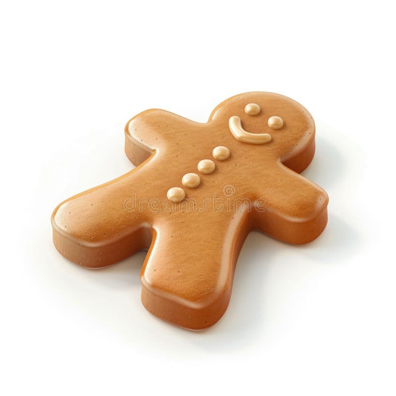 Delicious Glazed Gingerbread Man Cookie Isolated on White Background ...