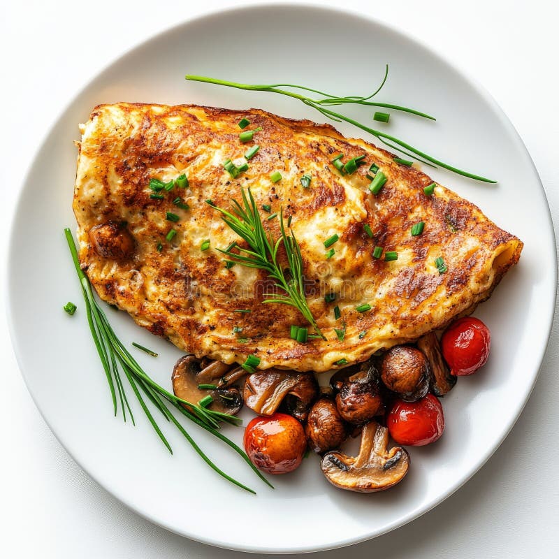 A Delectable Mushroom Omelette Isolated on a Transparent Surface Stock ...