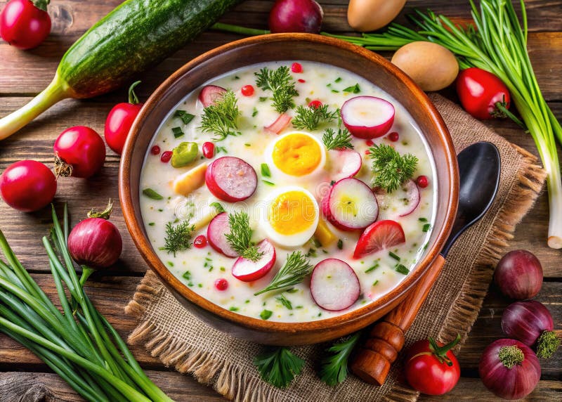 A Delectable Overhead View of Traditional Polish Easter White Borscht ...