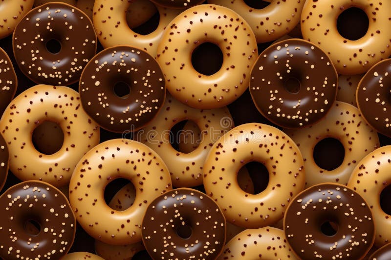 Delectable Pattern Brown Choco Donuts. Generate Ai Stock Photo - Image ...