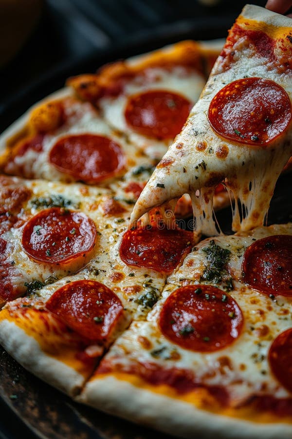 A Delectable Pepperoni Pizza with a Golden Stuffed Crust, Each Slice ...