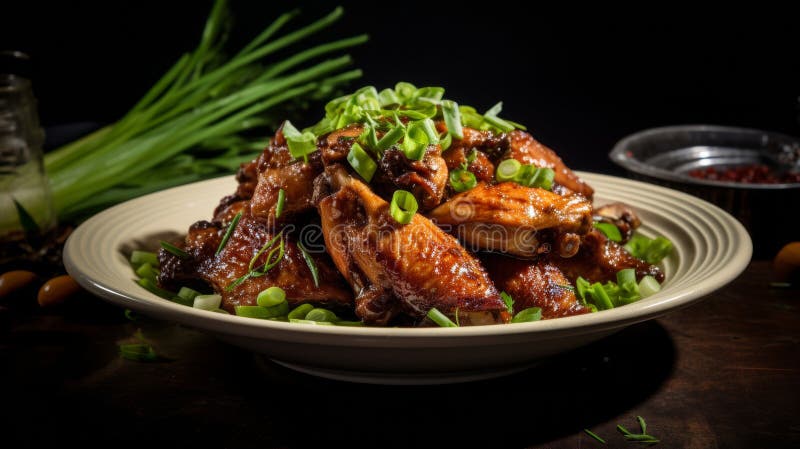 Delectable Plate of Chicken Adobo Stock Illustration - Illustration of ...