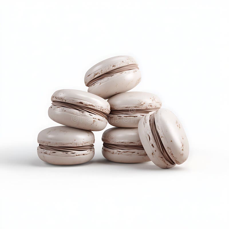 A Delectable Pyramid of Creamy Beige Macarons Stock Illustration ...