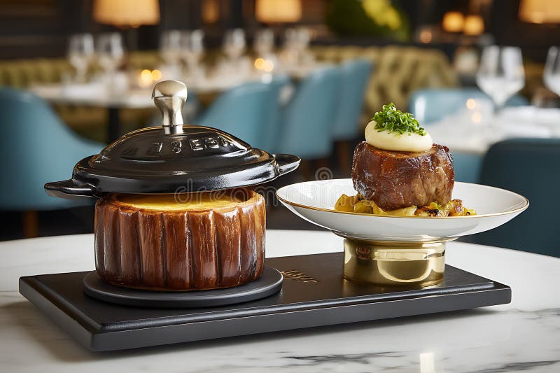 Elegant Gourmet Dinner: Roasted Meat with Creamy Potato Puree and Side ...