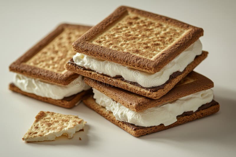 A Delectable S More Consisting of Graham Crackers, Marshmallows, and ...