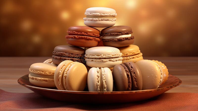 A Delectable Serving of Macaroons, on a Platter, Tempting with Their ...