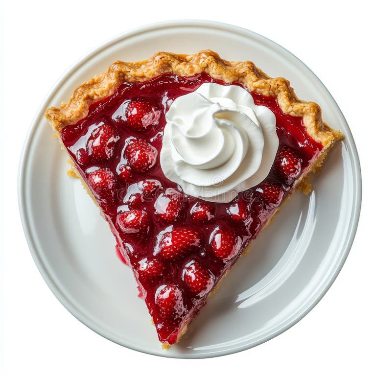 A Delectable Slice of Strawberry Pie, Isolated on a White Surface Stock ...