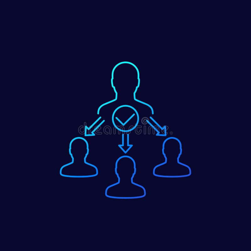 Delegate, Task Delegation Icon, Linear Stock Vector - Illustration of ...