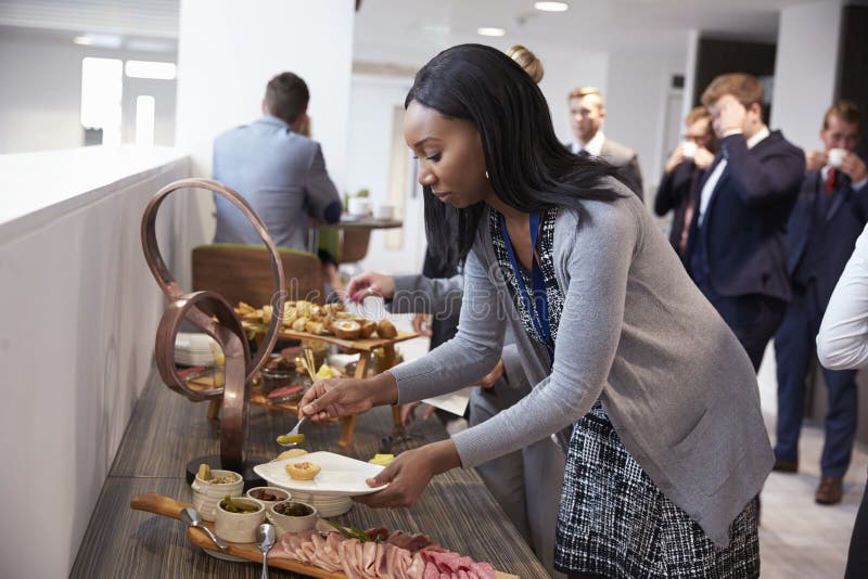 Delegates at Lunch Buffet during Conference Break Stock Image - Image ...