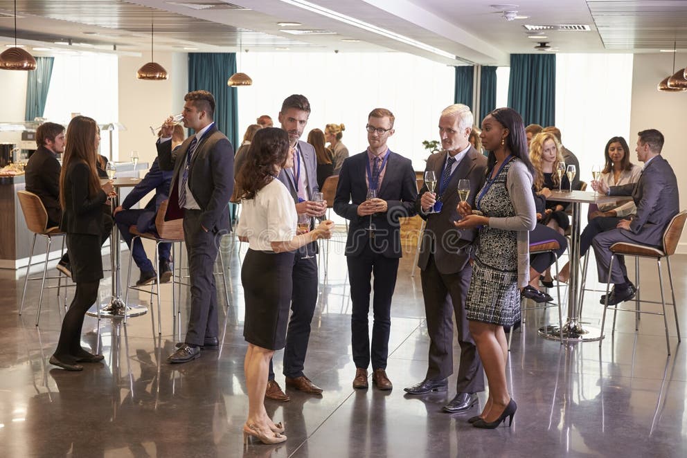Delegates Networking at Conference Drinks Reception Stock Photo - Image ...