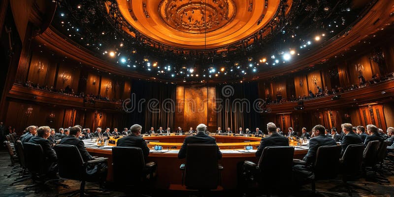 International Representatives Engage in Discussions at a Large Round ...