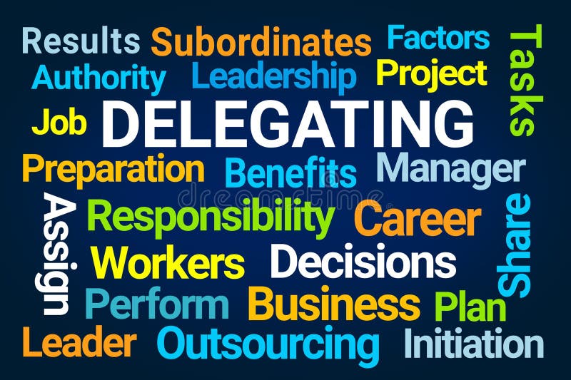 Delegating Word Cloud stock illustration. Illustration of authority ...