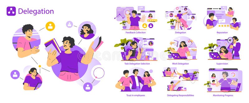 Delegation. Flat Vector Illustration Stock Vector - Illustration of ...