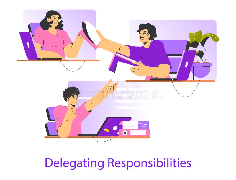 Delegation. Flat Vector Illustration Stock Illustration - Illustration ...