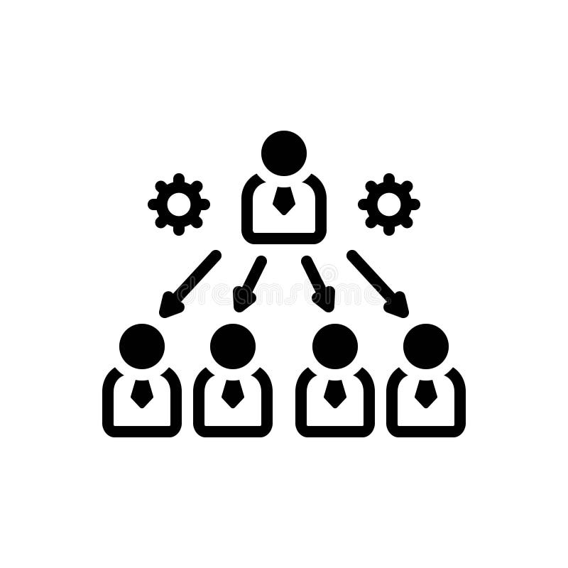 Black Solid Icon for Delegation, Delegacy and Authority Stock Vector ...