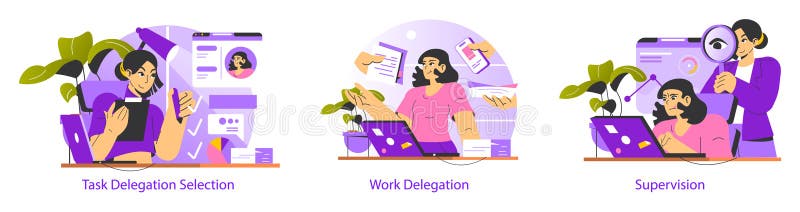 Delegation. Flat Vector Illustration Stock Vector - Illustration of ...