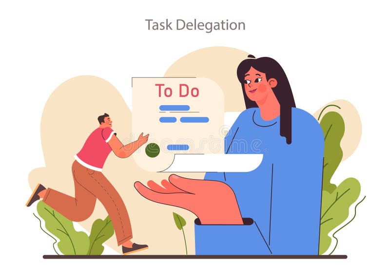 Delegation Skill. Effective Task Sharing or Work Optimization Stock ...