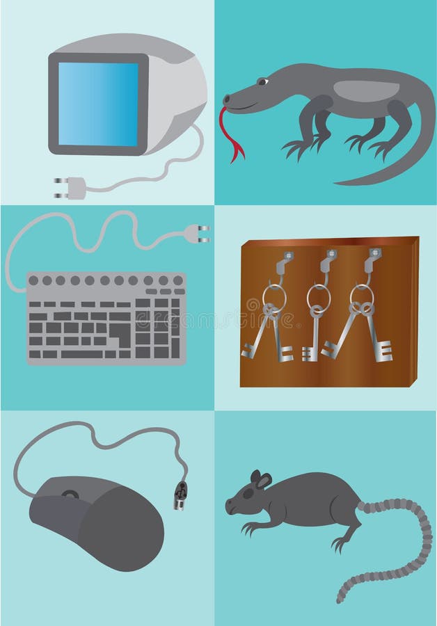 Delen van een computer vector illustratie. Illustration of bewerker ...