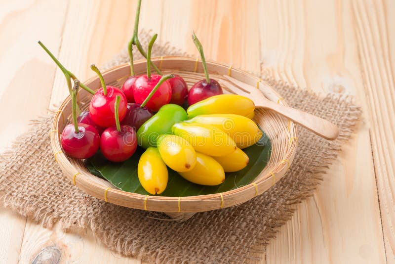 Deletable Imitation Fruits ,Thai Dessert Stock Photo - Image of fruit ...