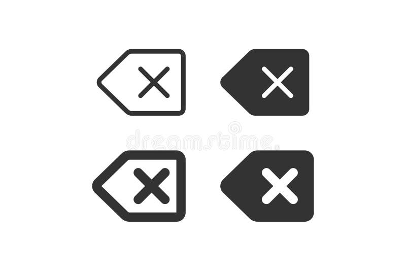 Delete Backspace Keyboard Key Icon Vector Set in Circle Shapes Stock ...