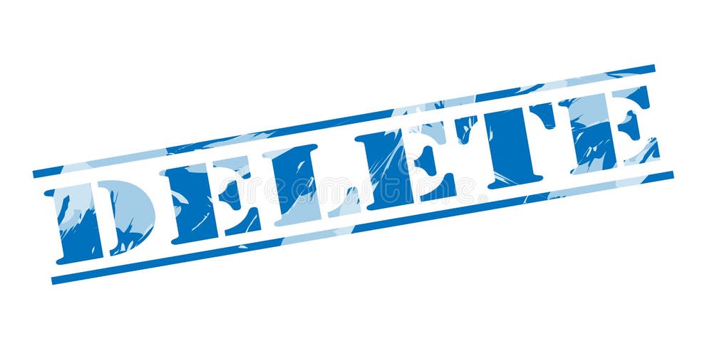 Delete blue stamp stock illustration. Illustration of background - 98294895