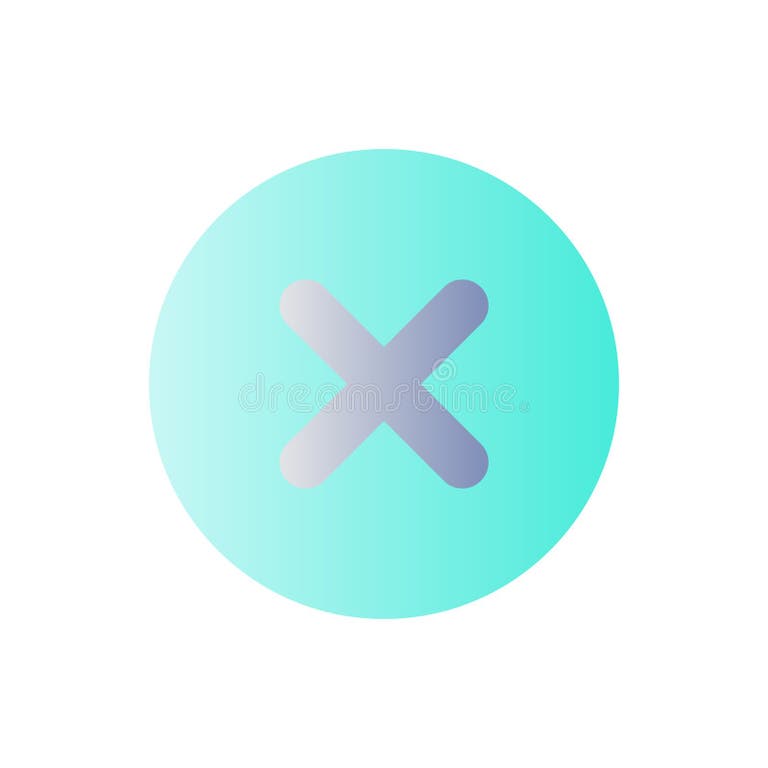 Delete Button Flat Gradient Color Ui Icon Stock Vector - Illustration of cross, interface: 251933806