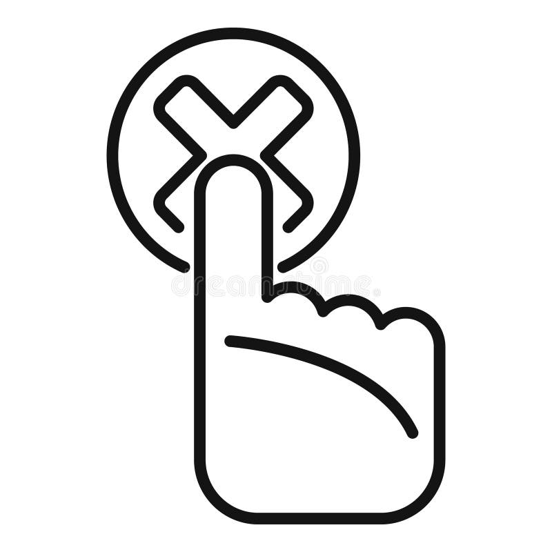 Delete Button Icon Outline Vector. People Service Stock Vector ...