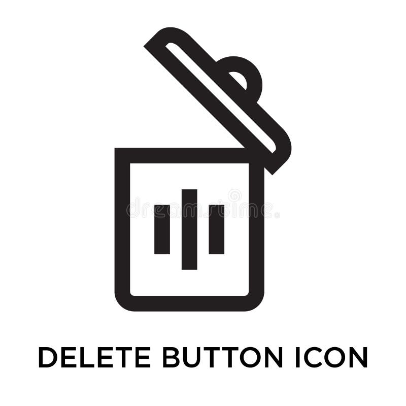 Delete Button Icon Vector Sign and Symbol Isolated on White Back Stock ...