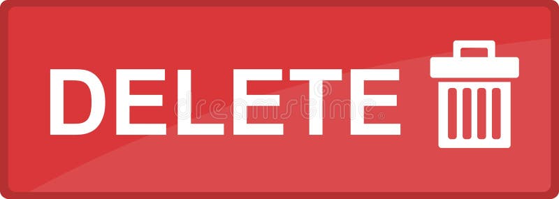 Delete Button and Cursor Clicks. Trash Can. Vector Stock Illustration ...