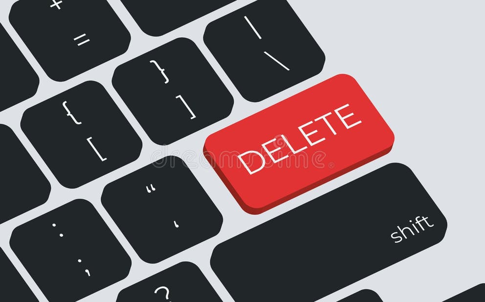 Delete Button on Keyboard Keys Vector. Simple Style Stock Vector ...