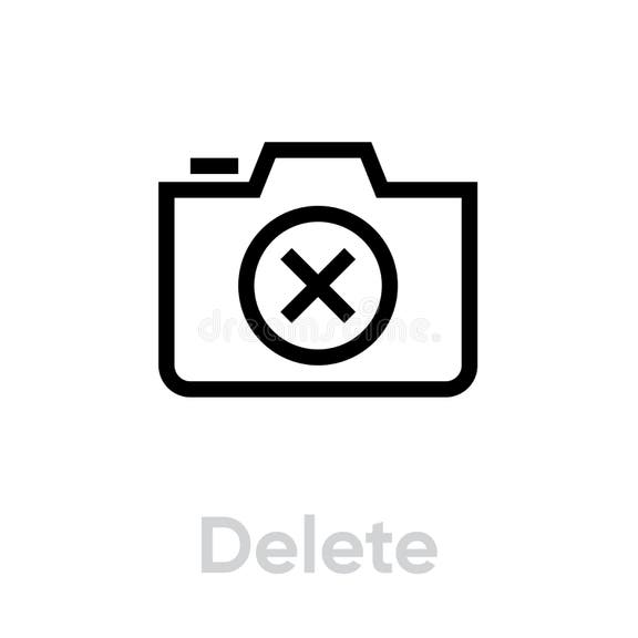 Delete Camera Icon. Editable Vector Outline Stock Vector - Illustration ...
