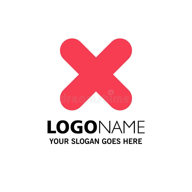 Delete, Cancel, Close, Cross Business Logo Template. Flat Color Stock ...