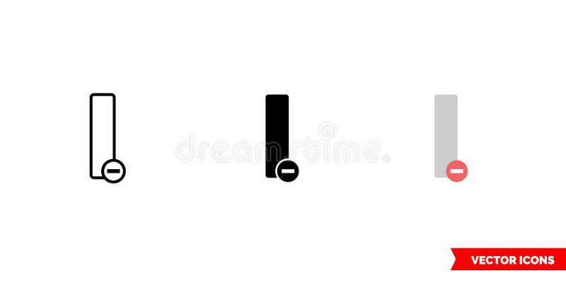 Delete Column Icon of 3 Types Color, Black and White, Outline. Isolated ...