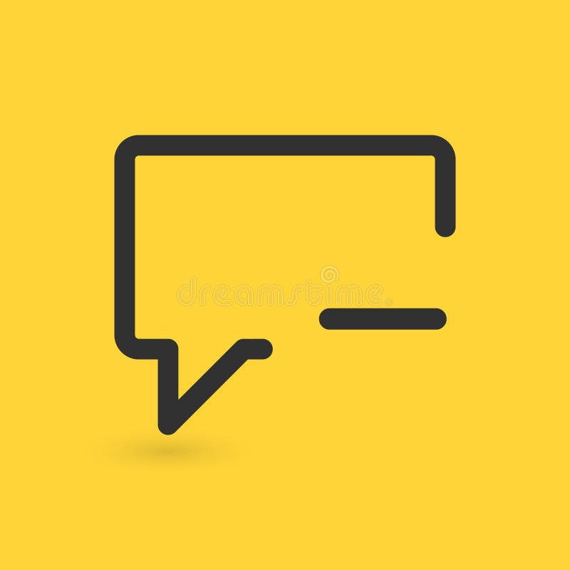 Yellow Chat Bubble Linear Icon. Communication Message Symbol. Stock ...