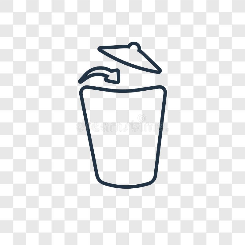 Delete Concept Vector Linear Icon Isolated on Transparent Background ...