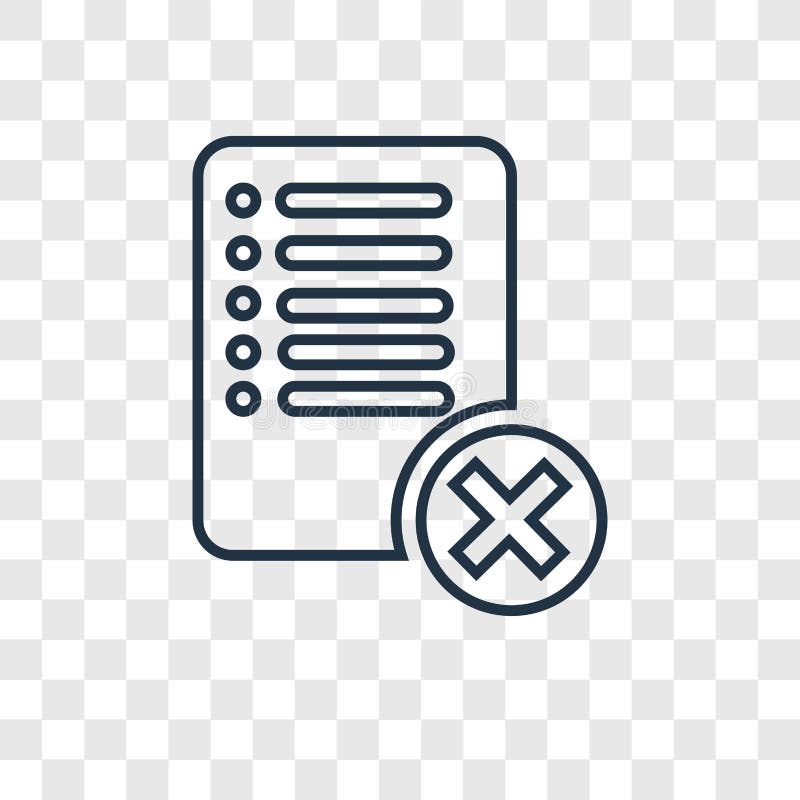 Delete Concept Vector Linear Icon Isolated on Transparent Background ...