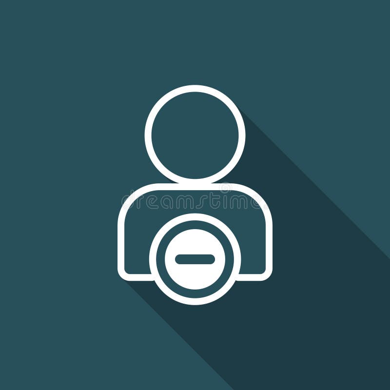 Delete contact flat icon stock vector. Illustration of application ...