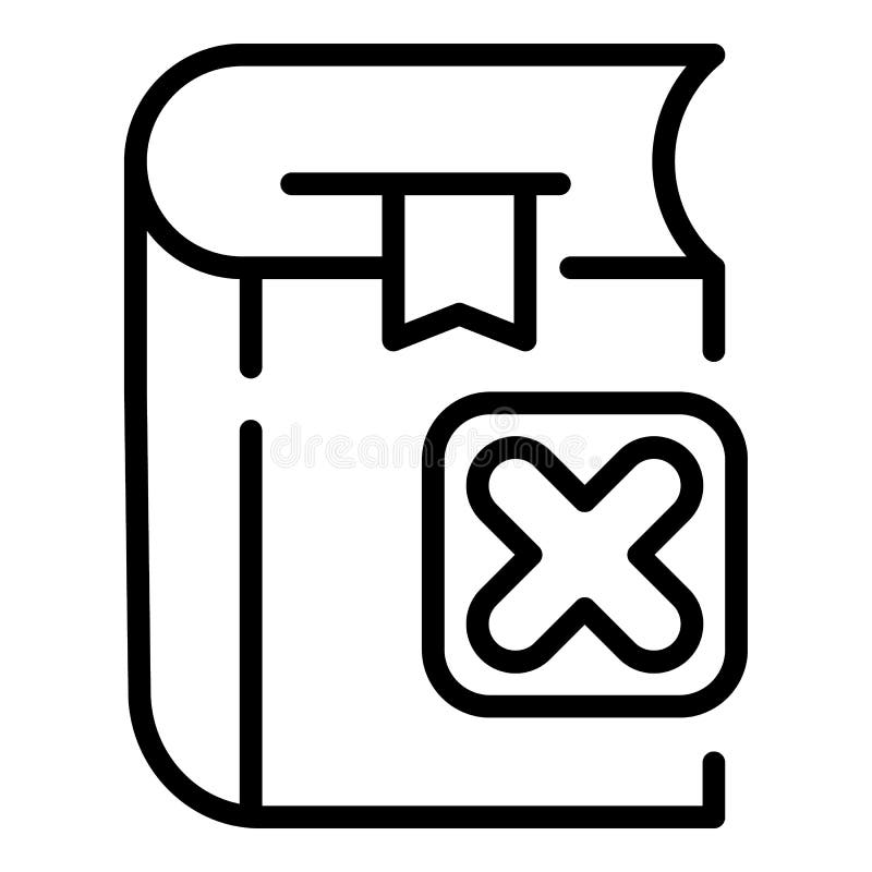 Delete Digital Book Icon, Outline Style Stock Vector - Illustration of ...